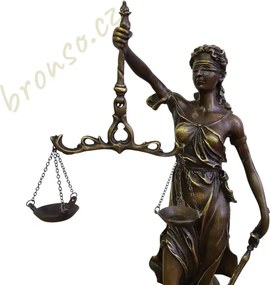 Spravedlnost Themis – Justitia, bronzová socha bohyně práva, elegantní umělecká dekorace