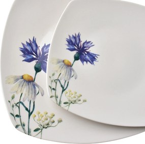Porcelánová jídelní sada LEA Cornflower 18 ks bílá/modrá
