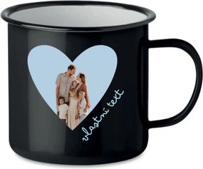 Personalizovaný retro plecháček s výřezem fotky na podkladu