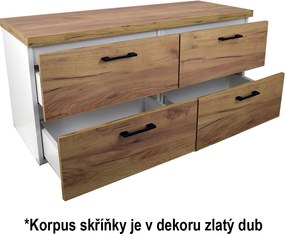 Comodo Koupelnová skříňka pod deskové umyvadlo Agria GO 120-HD - zlatý dub/zlatý dub