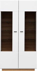XXXLutz VITRÍNA, bílá, dub artisan, 98/190/40 cm Stylife - Kredence a vitríny - 001937008432