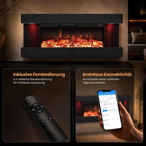Costway Třístranný elektrický krb 102 cm s LED, černý