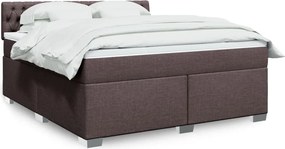 Box spring postel s matrací tmavě hnědá 180x200 cm textil 3288277