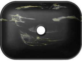 Mexen Rita, umyvadlo na desku 455x325x135 mm, černá-imitace černého kamene, 21084588