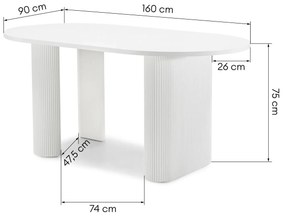 Jídelní rozkládací stůl Audrey 160/240 cm bílý
