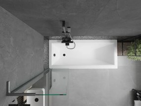 Mexen Next, vanová zástěna 1-křídlová 50 x 150 cm, fixní křídlo, 6 mm čiré sklo, broušený grafit profil, 895-050-000-03-00-66