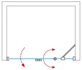 Roth CARIBA LINE CI RFL/R Jednokřídlé sprchové dveře s pevnou částí do niky 140 cm Orientace vany: Pravá