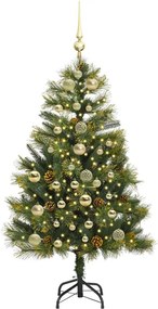 Umělý sklopný vánoční stromeček s kužely Zelená 150 cm 3395084