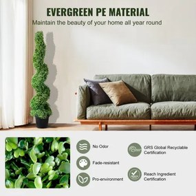 Umělé topiary Zimostrázové stromy, 1,2 m vysoké (2 kusy) Umělá topiová rostlina