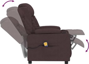 Masážní křeslo tmavě hnědé textil 339063