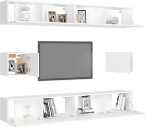 6dílný set TV skříněk bílý kompozitní dřevo 3078684