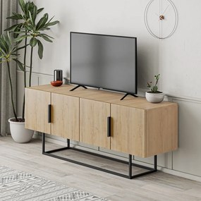 TV stolek v dekoru dubu v přírodní barvě 140x55 cm Titan – Marckeric