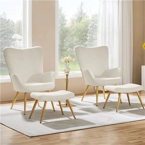 Křeslo Yaheetech – béžová, 68 cm (šířka) × 70 cm (hloubka) × 97,5 cm (výška), 100% polyester (257264808550)
