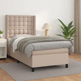 vidaXL Box spring postel s matrací 80 x 200 cm umělá kůže [3132465] Barva: cappuccino