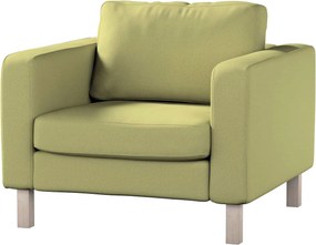 Potah na křeslo IKEA Karlstad, krátký barva zelená látka lesklé, sametová