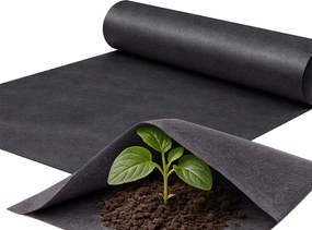 DIVODV Hustá agrovlákna 50 g, 1,5 m × 50 m, protiburinová mulčovací rohož, černá