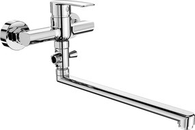 Mereo, Mereo Nástěnná baterie do byt. jádra, Pego, 150 mm, s plochým ramínkem 300 mm, bez příslušenství, MER-CB60204P