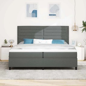 Postel s boxspringem s matrací Tmavě šedá 200 x 200 cm textil 3339337