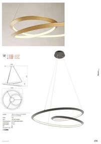 Redo 01-3378 - LED Stmívatelný lustr na lanku STORM LED/60W/230V černá