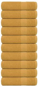 Ručníky FROGN 10 ks zlaté 100x150 cm 360 g/m² 136814