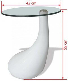 Konferenční stolek laminát / sklo Dekorhome Bílá lesk