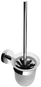 Sanela - WC štětka nástěnná, matné sklo/lesklá nerez SLZD 24