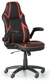 Kožená kancelářská židle GAME, černá/červená
