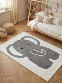 Šedý/krémový pratelný/ručně tkaný bavlněný dětský koberec 140x200 cm Snuggle Emil – Hanse Home