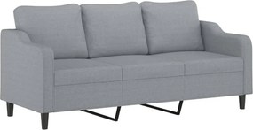 4dílná sedací souprava s polštáři světle šedá textil 3201794