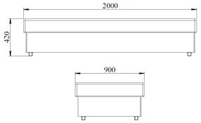 Válenda s pružinovou matrací a úložným prostorem NOE 90x200 šedá/černá