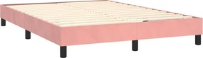 Box spring postel s matrací růžová 140x200 cm samet 3141550