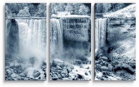 Sablio Obraz - 3-dílný Černobílý vodopád - 120x80 cm