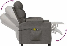Elektrické masážní křeslo tmavě šedé textil 3143504