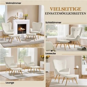 Křeslo Yaheetech – béžová, 68 cm (šířka) × 70 cm (hloubka) × 97,5 cm (výška), 100% polyester (257264808550)