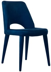 Tmavě modrá sametová jídelní židle Polspotten Holy