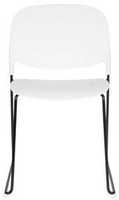 White Label Bílá plastová jídelní židle WLL Stacks