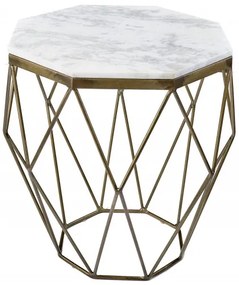 Noble Home Bílý mramorový konferenční stolek Diamond 50 cm