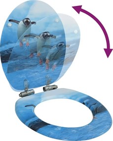vidaXL WC sedátko s funkcí pomalého sklápění MDF motiv tučňáků [146917]