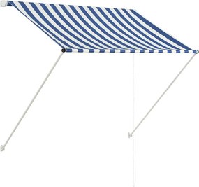 Zatahovací markýza 150 x 150 cm modro-bílá 143746