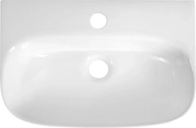 Aqualine FLANNY keramické umývátko 46 x 31 cm s otvorem pro baterii bez přepadu bílá NP396