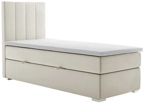 Luxusní jednolůžková postel CALINA Béžová 90x200 cm Pravá