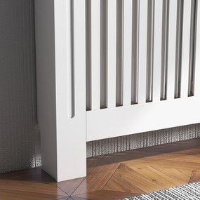 HOMCOM Kryt Radiátoru Moderní Kryt Radiátoru z MDF pro Obývací Pokoj a Ložnici 112x19x81cm Bílý
