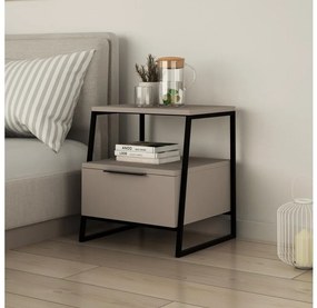 Asir | Noční stolek PAL 50x45 cm černá/šedá | AS0758
