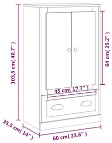 Skříň highboard dub sonoma 60 x 35,5 x 103,5 kompozitní dřevo - Default Title