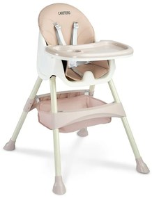 Caretero Jídelní židlička 2v1 Bill pink, 63 x 75 x 92 cm