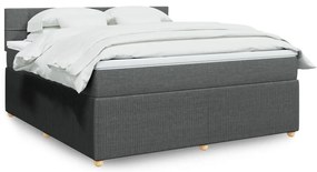 Box spring postel s matrací tmavě šedá 120x190 cm textil