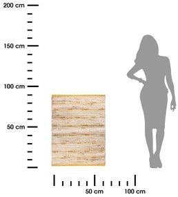 Dekorativní jutový koberec Yellow Stripe 60x90 cm