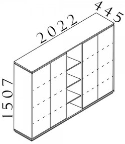 Vysoká skříň Creator 202,2 x 44,5 x 150,7 cm