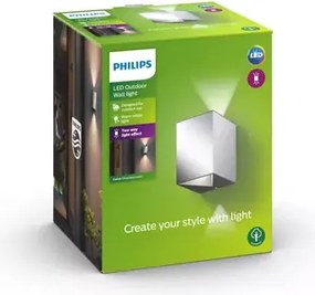 Philips Cistus nerezová / Venkovní nástěnné LED svítidlo / 2×4,5 W / 1