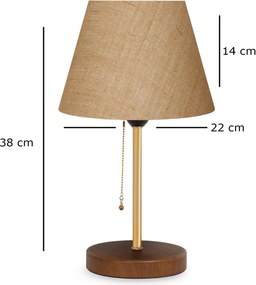 Stolní lampa Wena krémová/zlatá/hnědá
